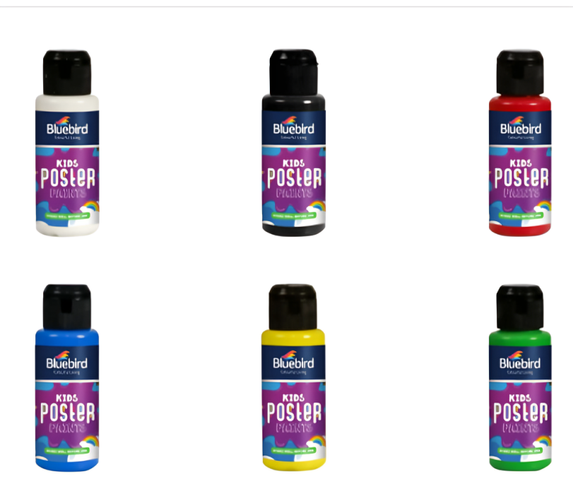 Bluebird Kids Poster Paints School Pack: Set of 6 - 100ml Bottles ...