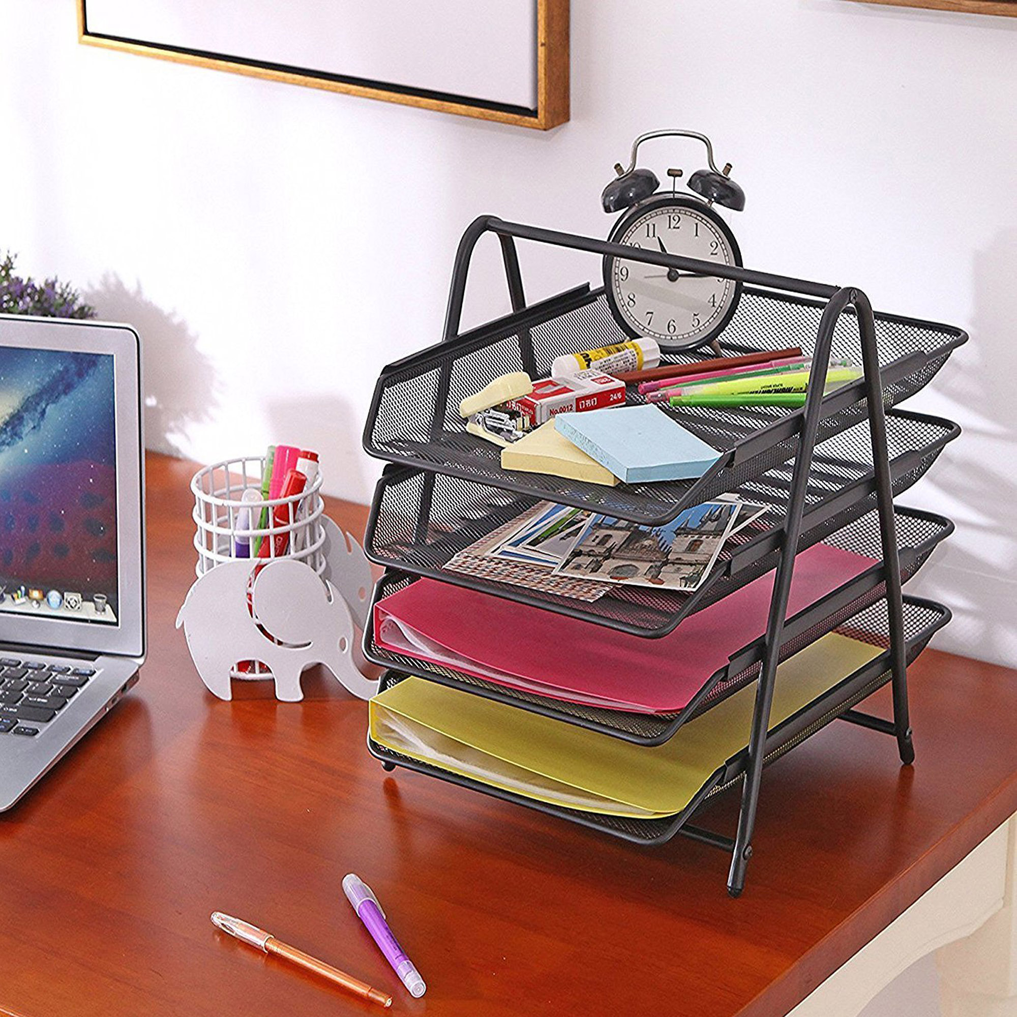 Heavy Duty Metal 4 Tier story Desktop Document Letter Tray / Office 4 ...
