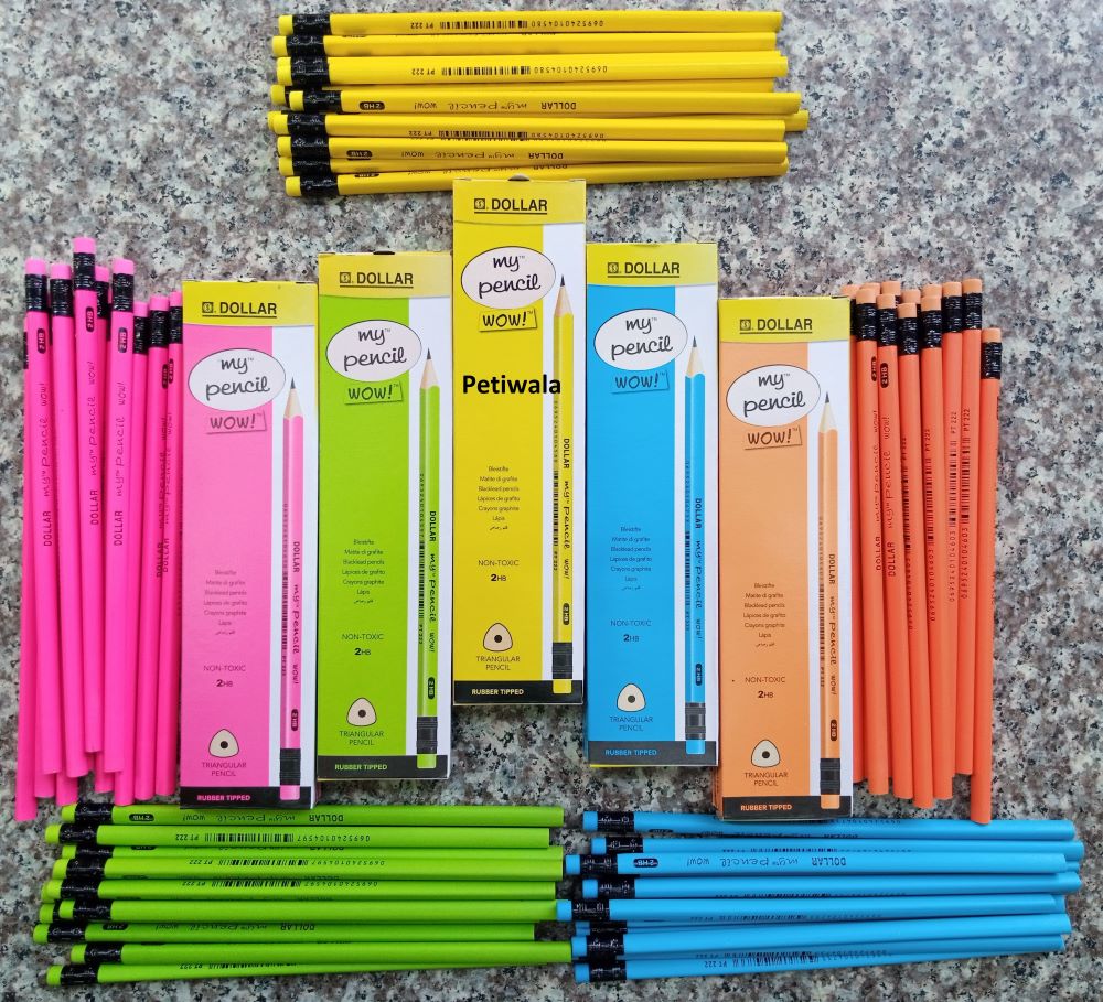 Pack of 5 Boxes Triangular Black Lead Pencil 2HB WOW! – Break Resistant ...