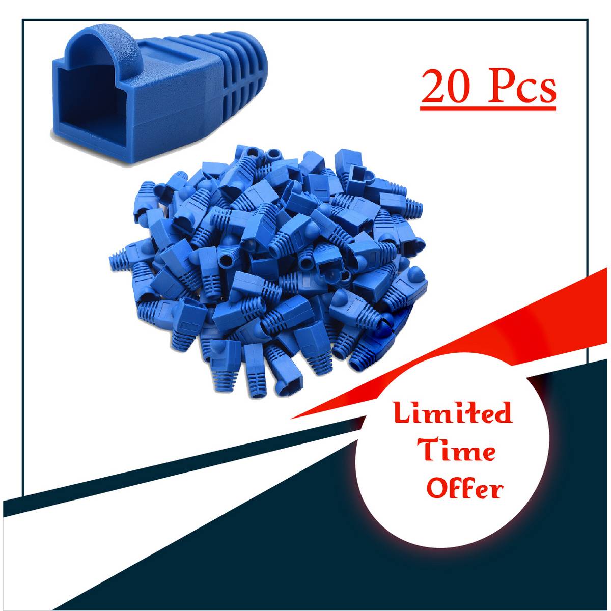 RJ45 Connector Strain Relief Rubber Boots Cover Network LAN Ethernet ...