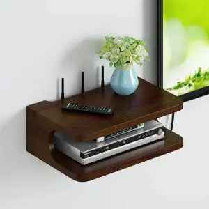 2 Layers Wall Mounted Shelf For Wifi Router, Phone, Decorative Items ...