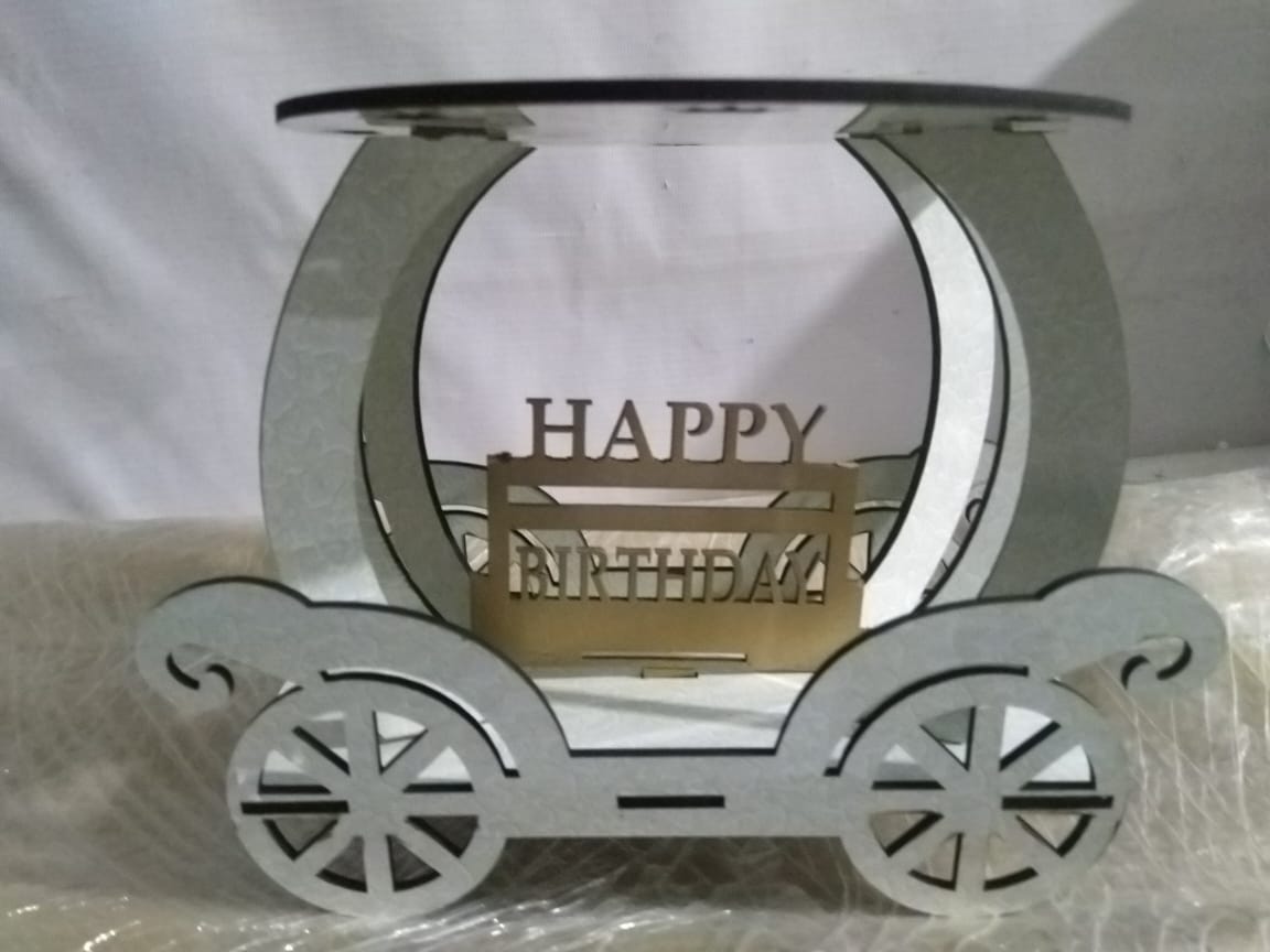 stylish cart shape wooden Cake stand for birthday ,anniversary ...