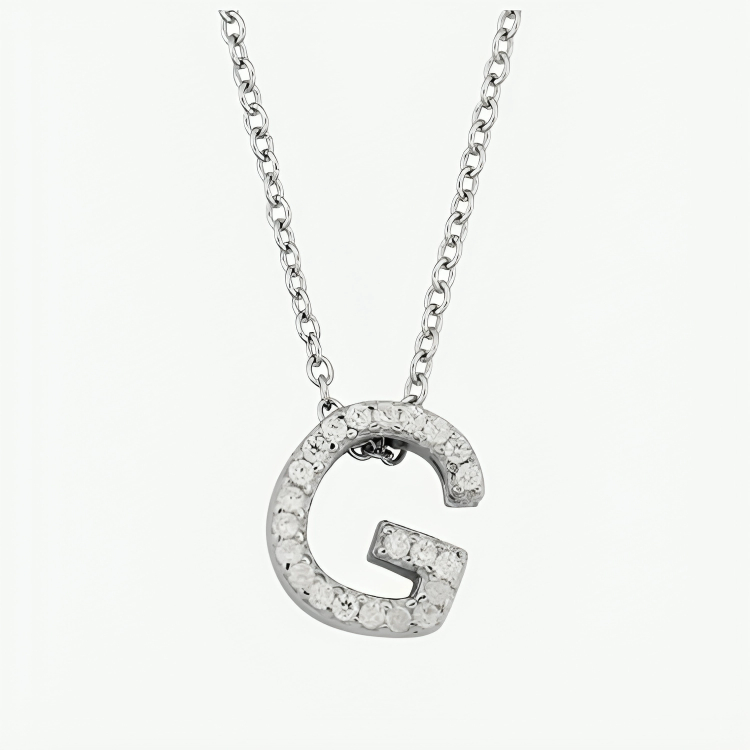 Silver Stainless Steel Alphabet Necklace/Locket/Pendants for Girls ...