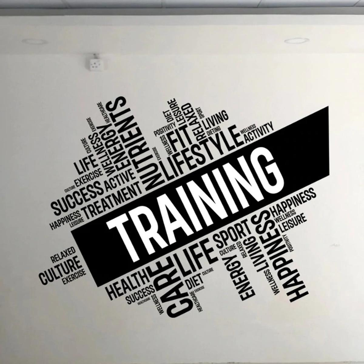 Training Fitness Wall Decals, Training Inspirational Words Quote Wall ...