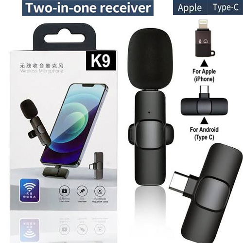 K9 Wireless Collar Mic iPhone & Type C Supported Wireless Microphone / K9 Wireless Mic With Dual ...