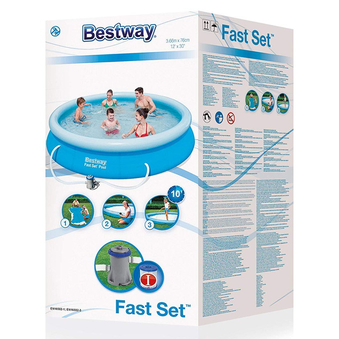 Bestway 57274 Round Kids Inflatable Paddling Pool with Filter Pump ...