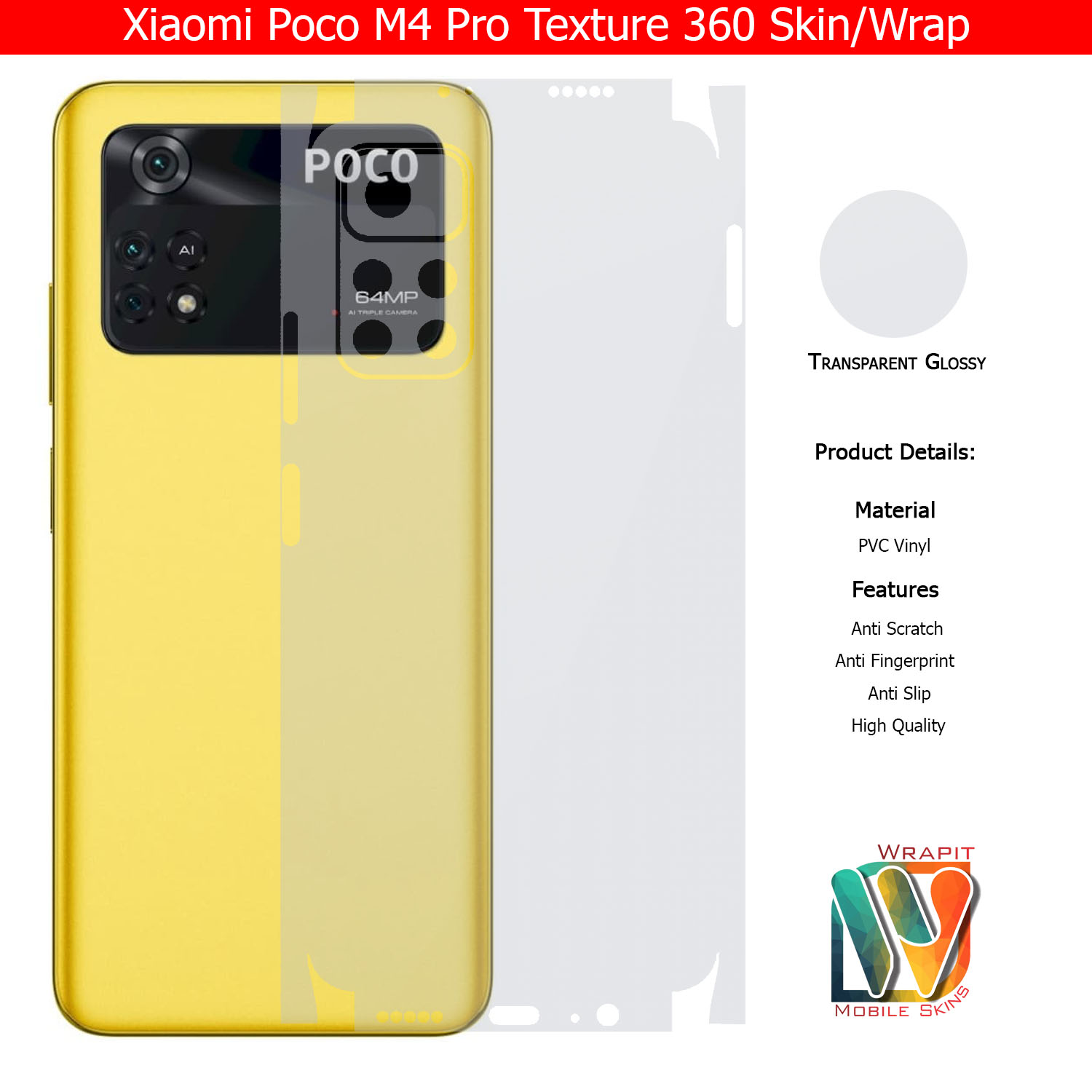 Xiaomi Poco M4 Pro 5G Skin/Wrap 360 Protection Sheet/ Carbon fiber ...