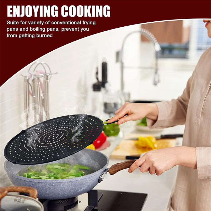 Silicone Splatter Screen-Multi Use Guard and Strainer, Grey 29x29cm ...