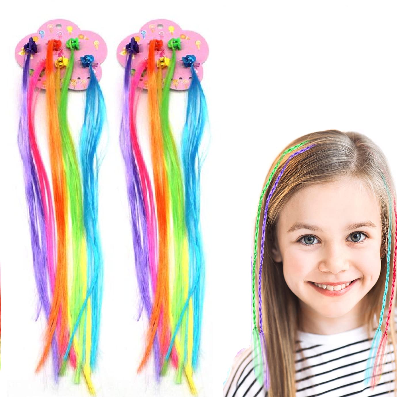 Hair Extensions Clip-In Neon Synthetic Hairpieces, 22" Straight ...