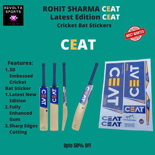 LIMITED Edition 3D BLUE ROHIT SHARMA CEAT Edition Bat Stickers | New ...