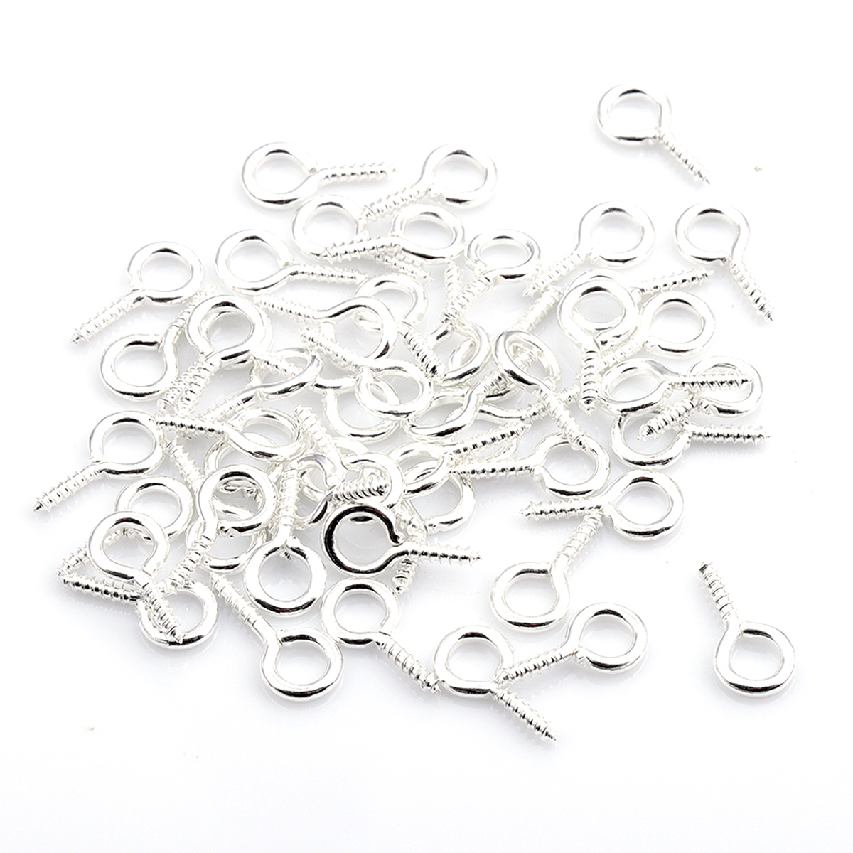 200Pcs Small Tiny Mini Eye Pins Eyepins Hooks Eyelets Screw Threaded ...