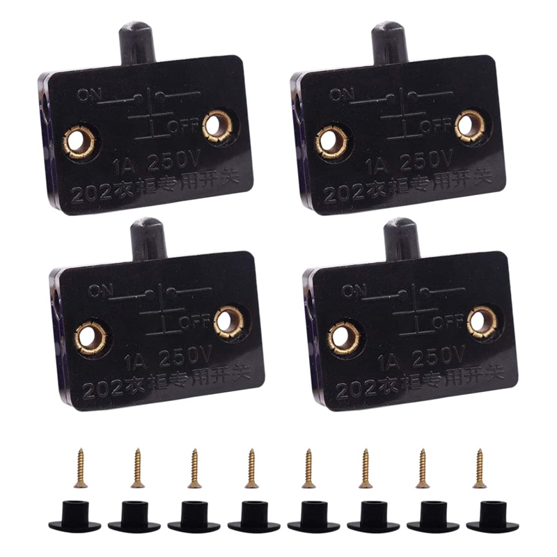 4 Pcs Cabinet Door Switch Cabinet Lamp Switch Drawers Open on Close ...