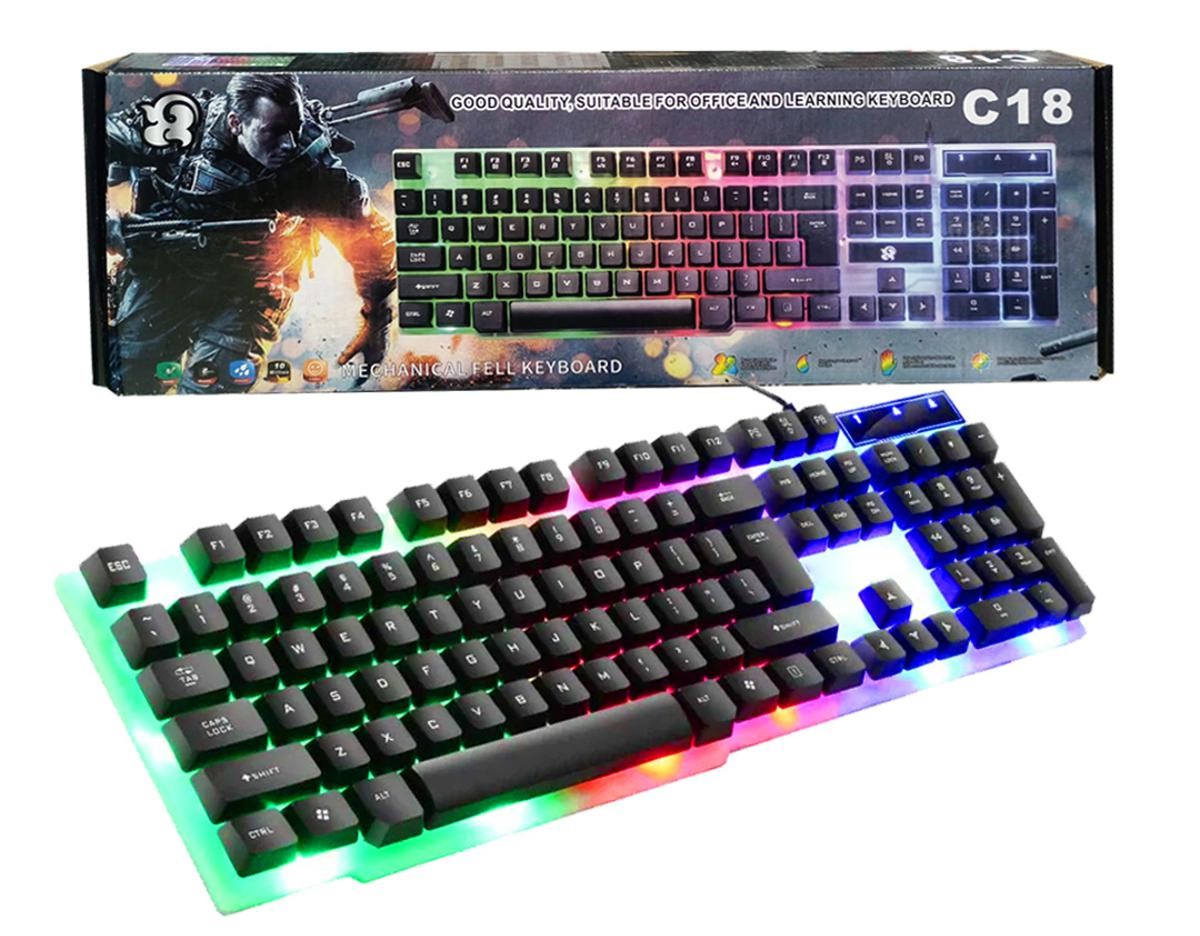 RGB Backlit Membrane Gaming Keyboard with Multimedia Keys Mechanical ...