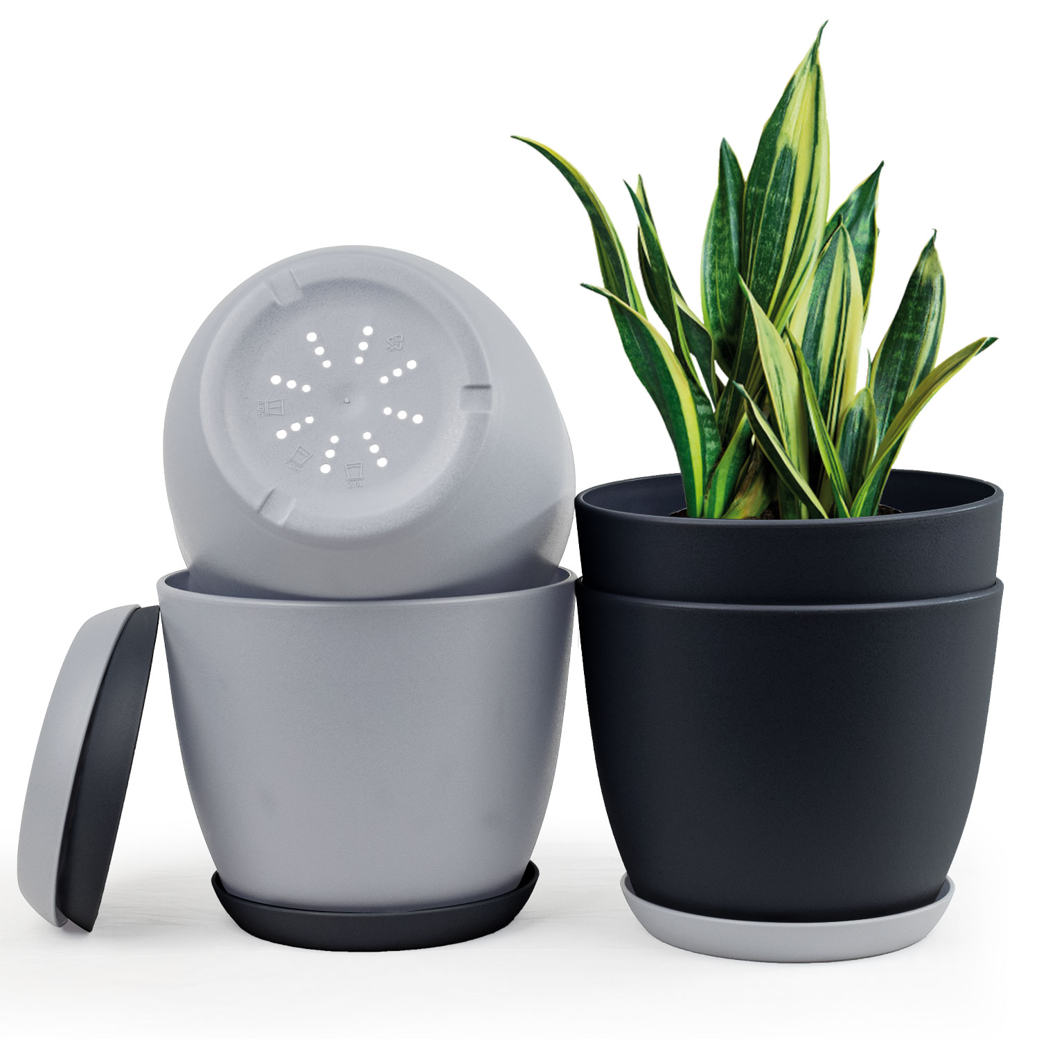 Fast Forward Extra Large Plant Pots with Drainage: Two Vibrant Colors ...
