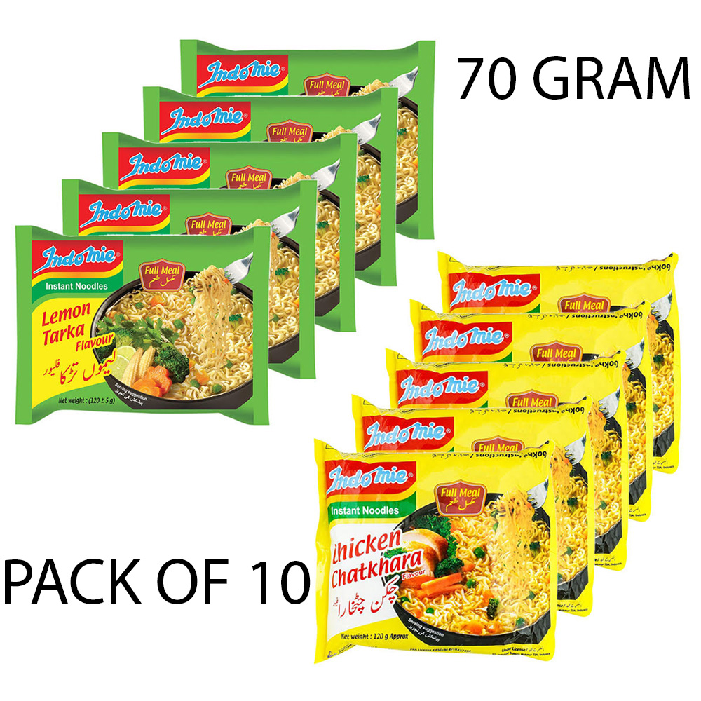 Indomie Noodle | Instant Noodles 70 Grams | Pack of 10 | (Lemon Tarka ...