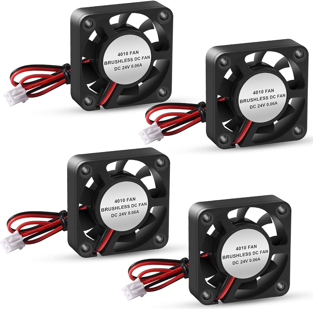 Total 4-PCS Cooling Fan, 4010 Blower 40X40 X 10mm Length = 4-cm ...