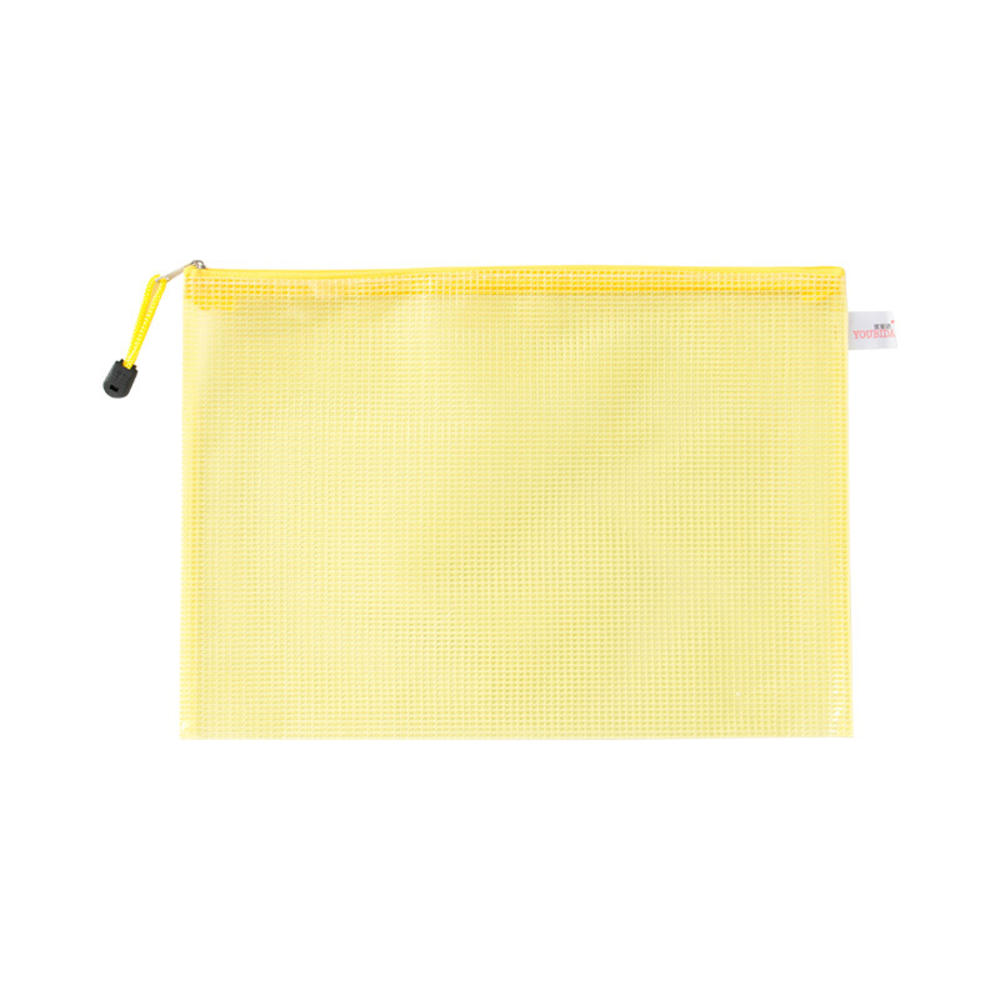 A4 Waterproof Zip File Folders Mesh Zipper Pouch Document Bag School ...