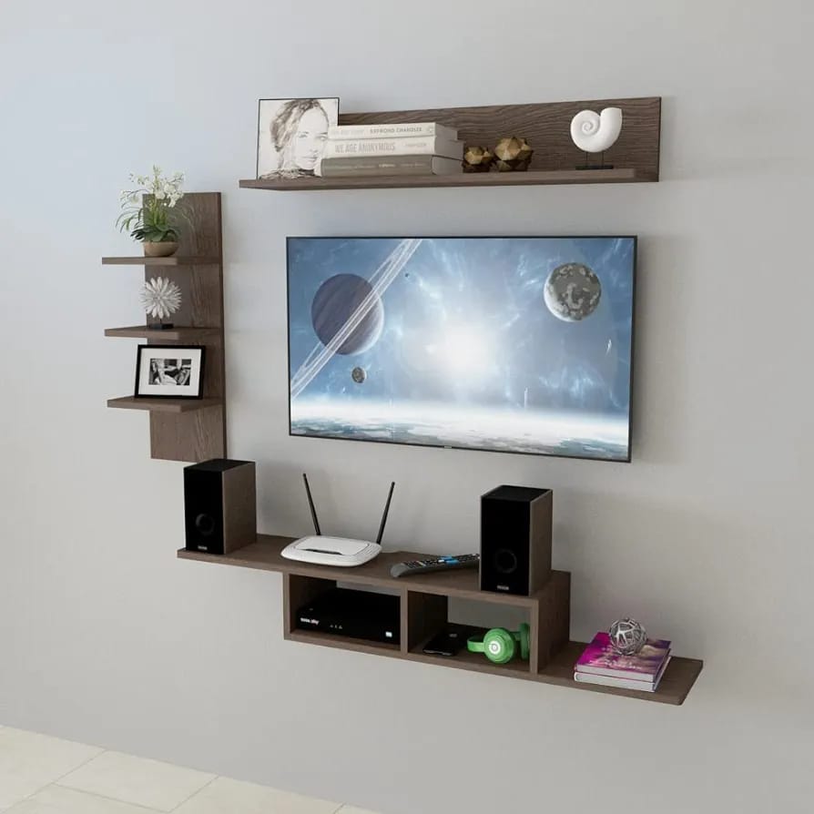 Led tv shelf Wall mounted Lcd racks Wall Mounted Media Console Floating ...