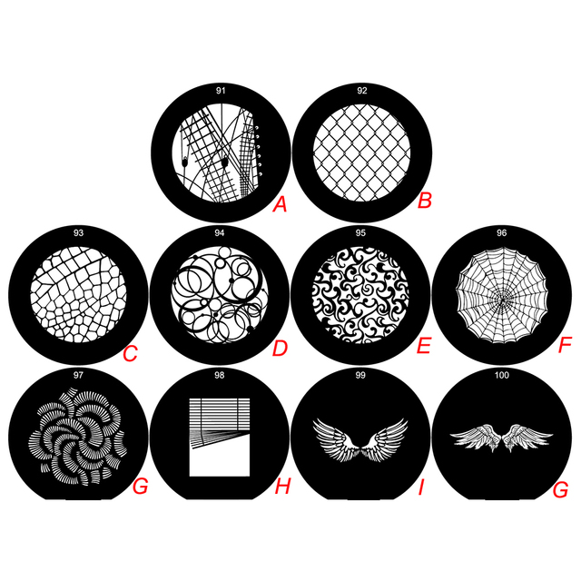 66mm 1pc Gobo Diy Optical Snoot Background Shape Effect Projection Film ...