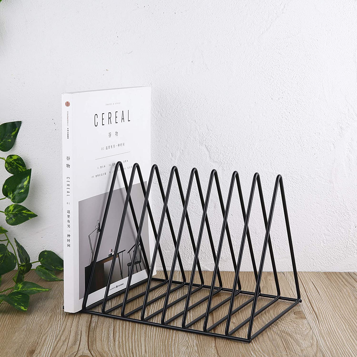 Table Book Shelf Desk Organizer 9 Slot Book Rack File Folder Book iron ...