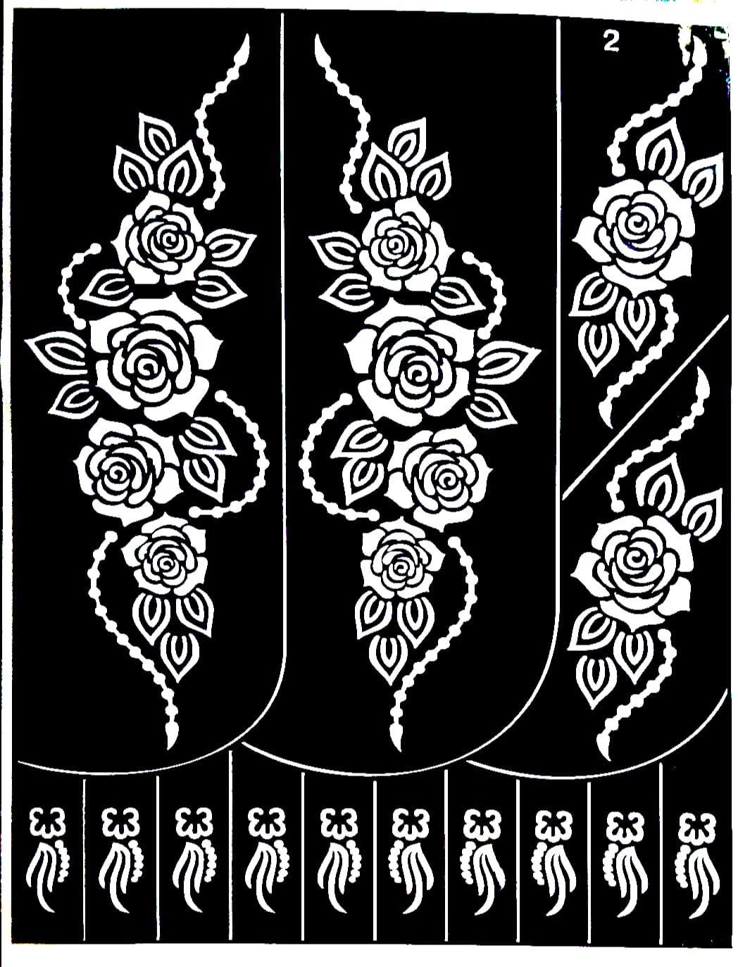 Henna Stencils for Both Hands , New Arabic Design Mehndi Stencils High ...