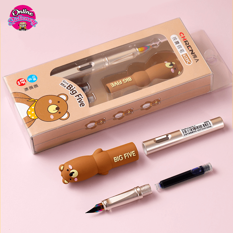 CHREN Big Five Cute Fountain Pen Set With Refill Ink CR-6139C | Daraz.pk