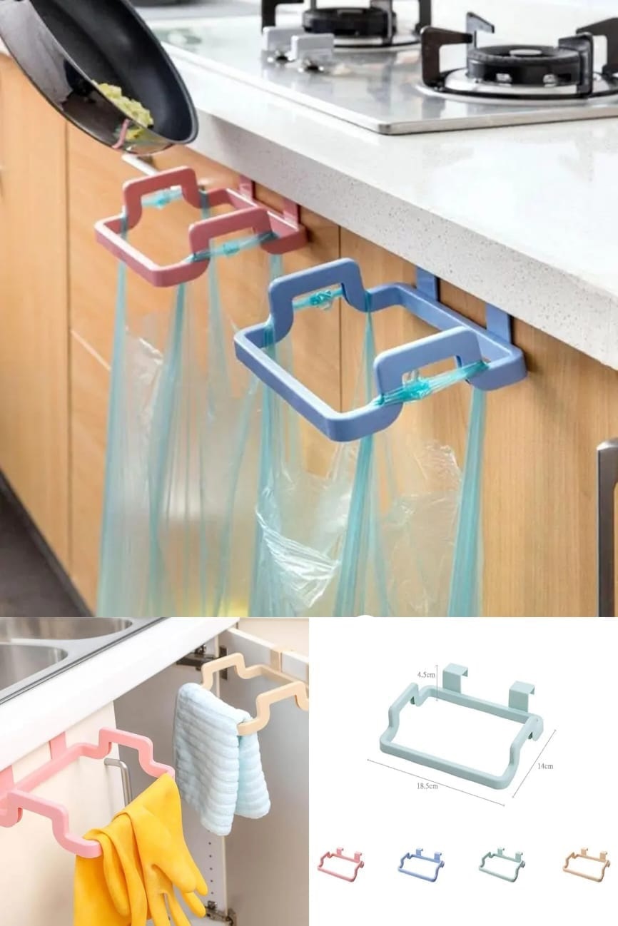 Kitchen Trash Cloth Hanger Reasonable Plastic Garbage Bag Rack Portable ...