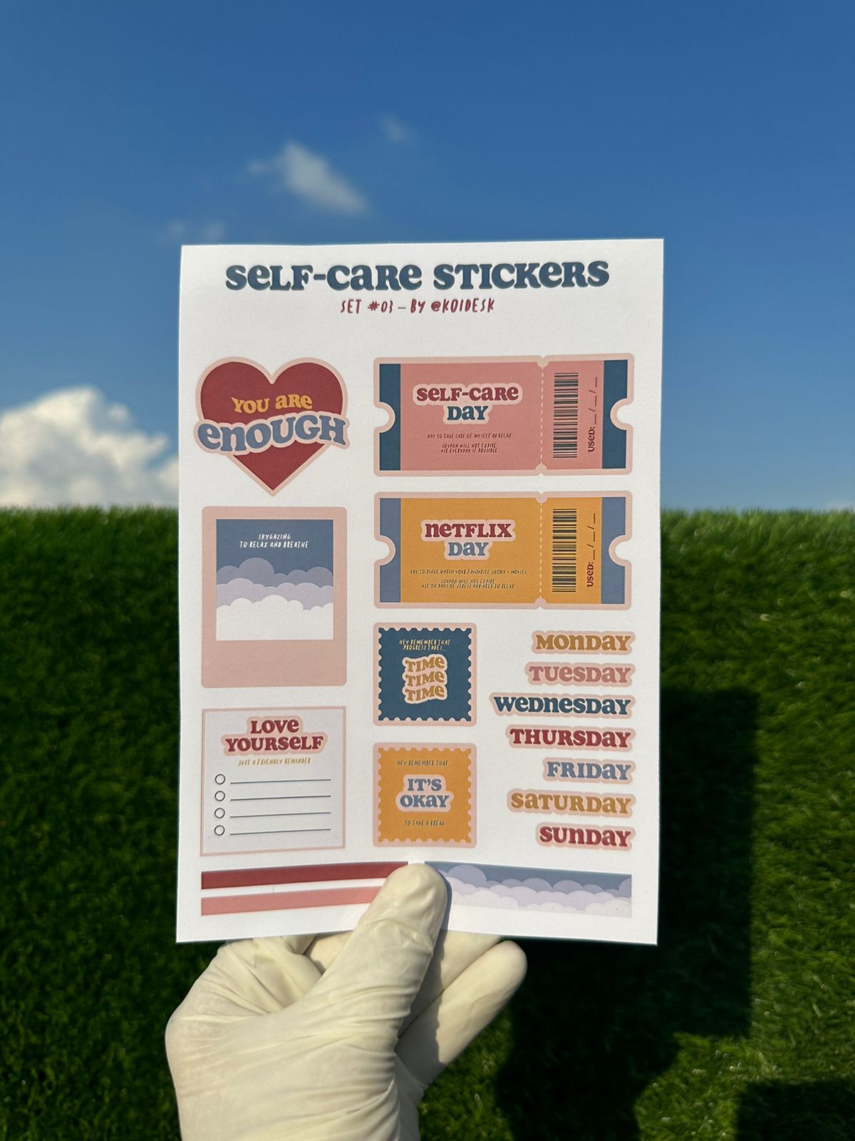 Self Care Journaling Sticker Sheet - Journaling Self Care Stickers ...