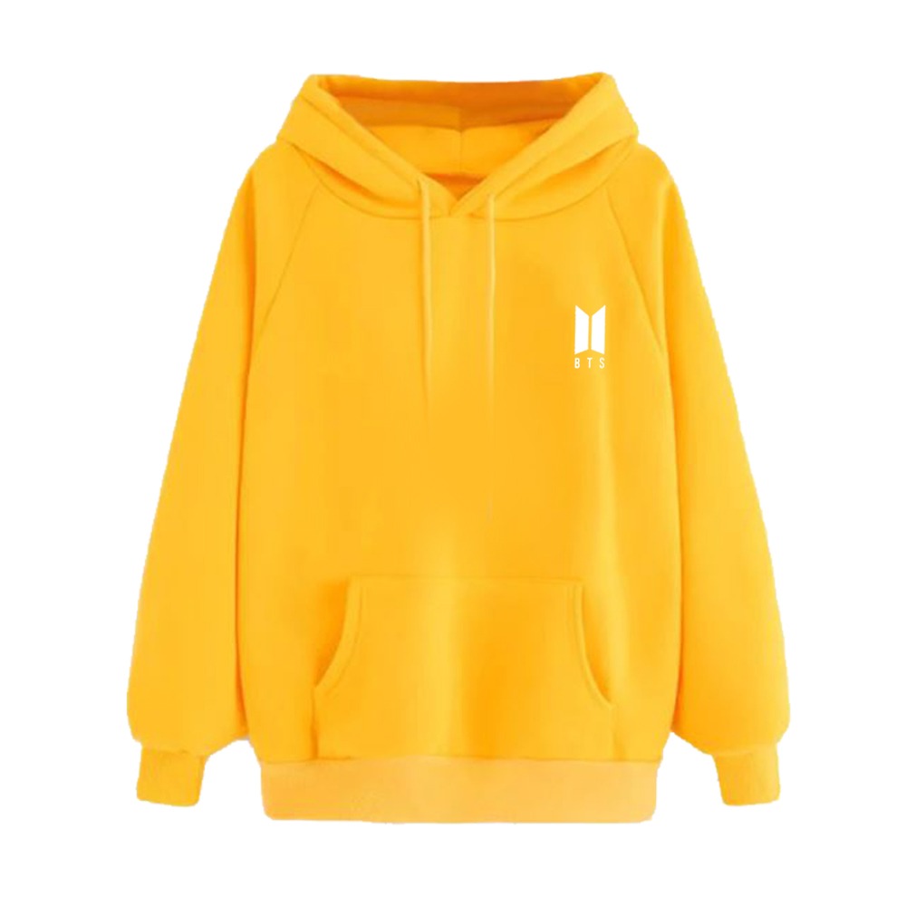 BTS Logo Printed Warm Hoodie Pullover Hood Long Sleeves Fleece Winter ...
