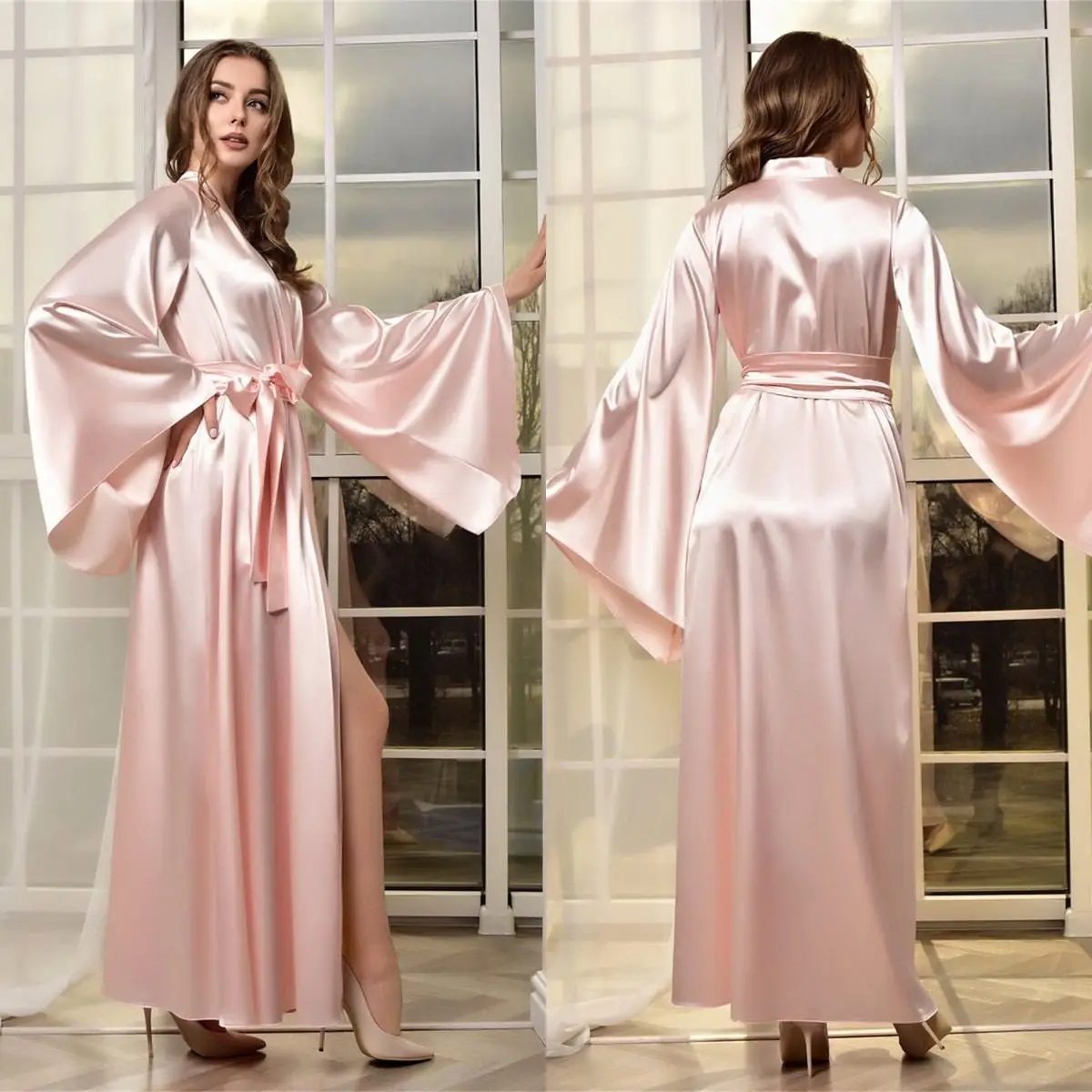 Stylish Sexy Long Robe Gown Nightwear Bridal Gown robe | Daraz.pk