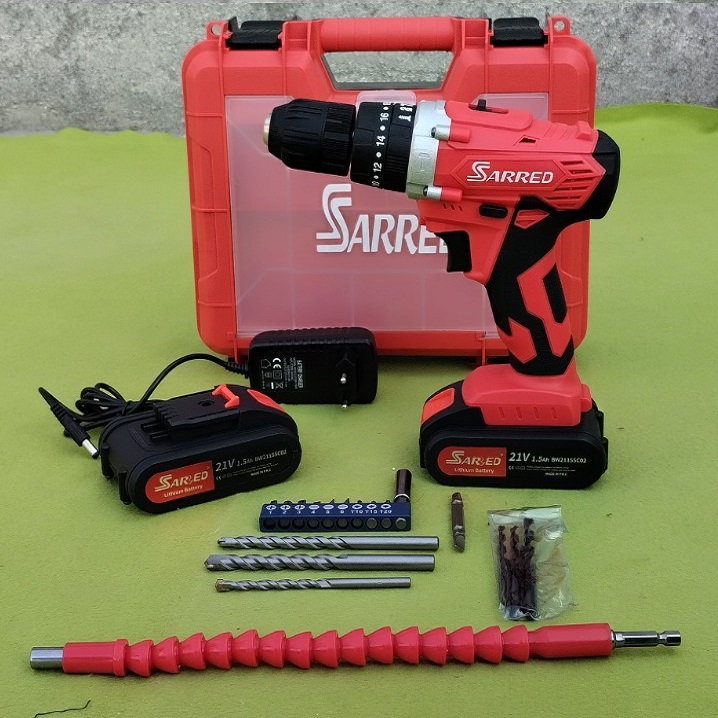 SARED Brand 21V Cordless Drill Machine ,Screw Driver With Hammering ...