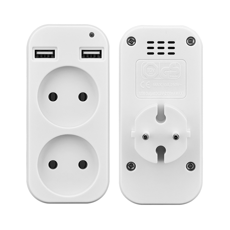 1 Pcs Double Socket European Type Conversion Plug for Phone Charge ...