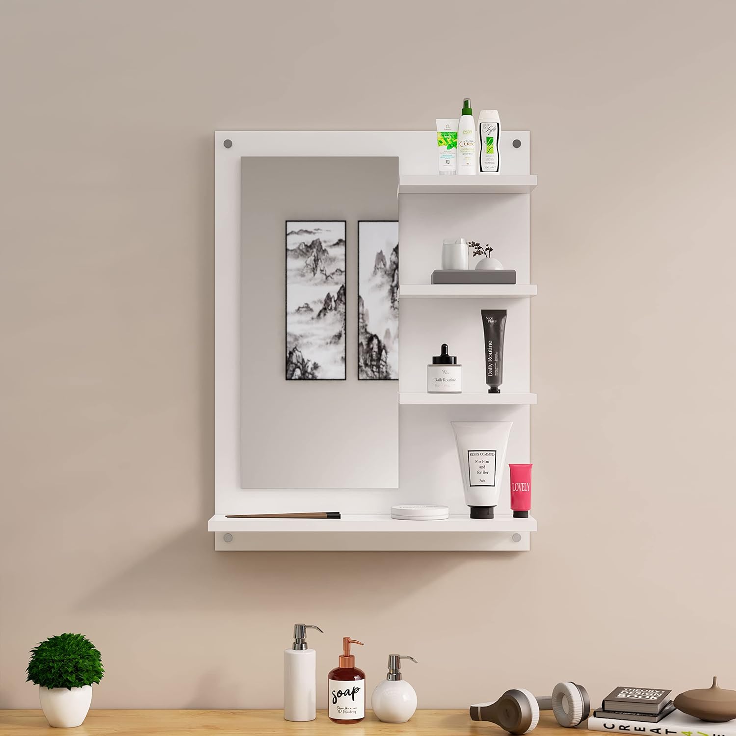 Fabulous DIY Wall Mounted Dressing Table / Wall Mirror With Shelf ...