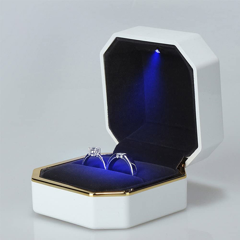 Luxury Ring Box Square Velvet Wedding Ring Case Jewelry Gift Box with ...