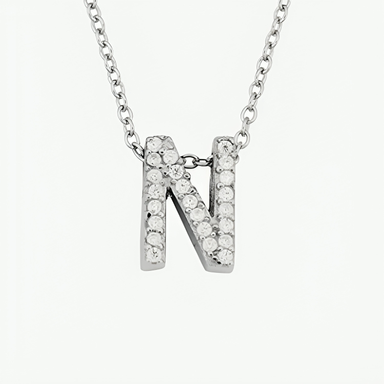 Silver Stainless Steel Alphabet Necklace/Locket/Pendants for Girls ...