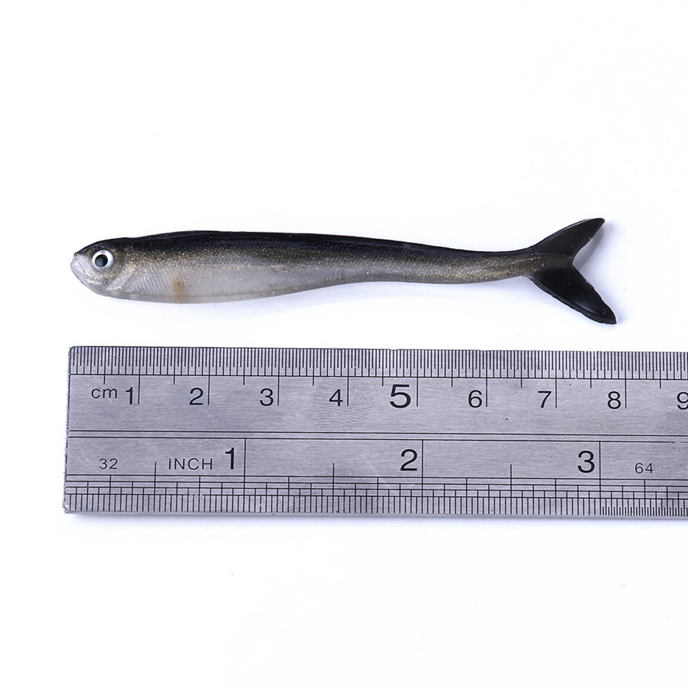 Black and White Small Fish Silicone Soft Fishing Lure Soft Lure ...
