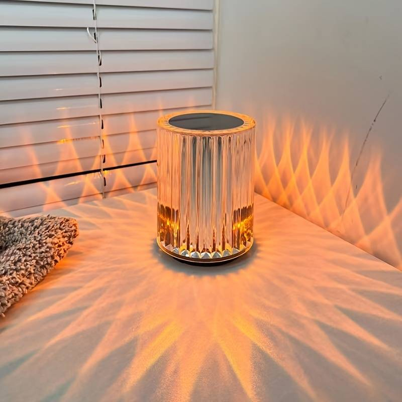 Crystal Diamond Table Lamp Portable USB Rechargeable RGB Lighting ...