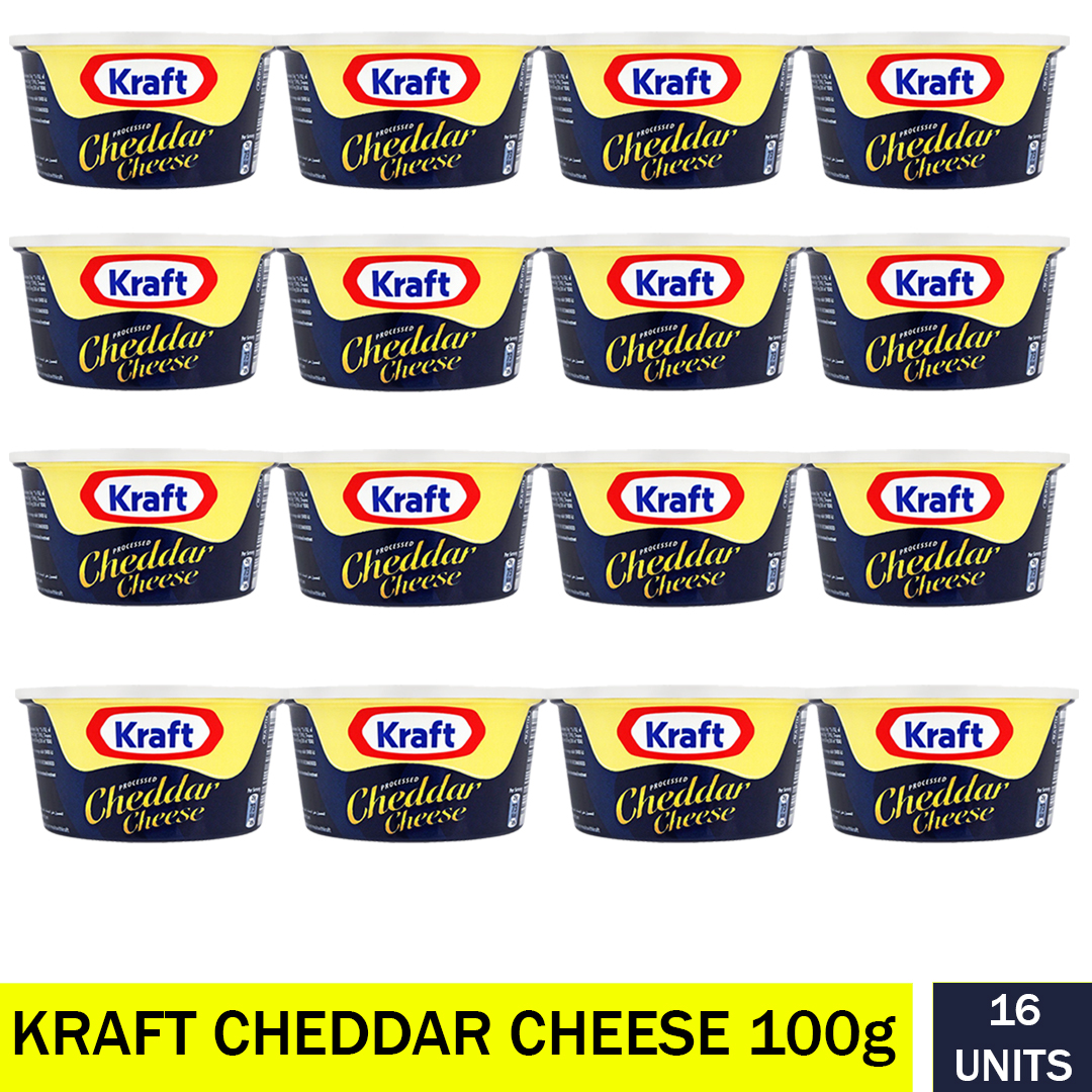 Pack Of 16 Kraft Processed Cheddar Cheese Tin, 100 g | Daraz.pk