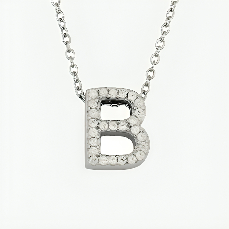 Silver Stainless Steel Alphabet Necklace/Locket/Pendants for Girls ...