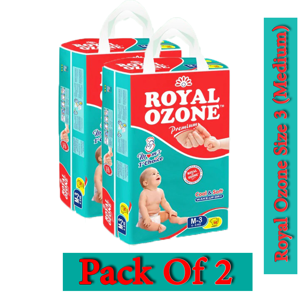 Royal Ozone Diaper Medium Size 3 - 50 Pcs Pack | Premium Baby Diapers ...