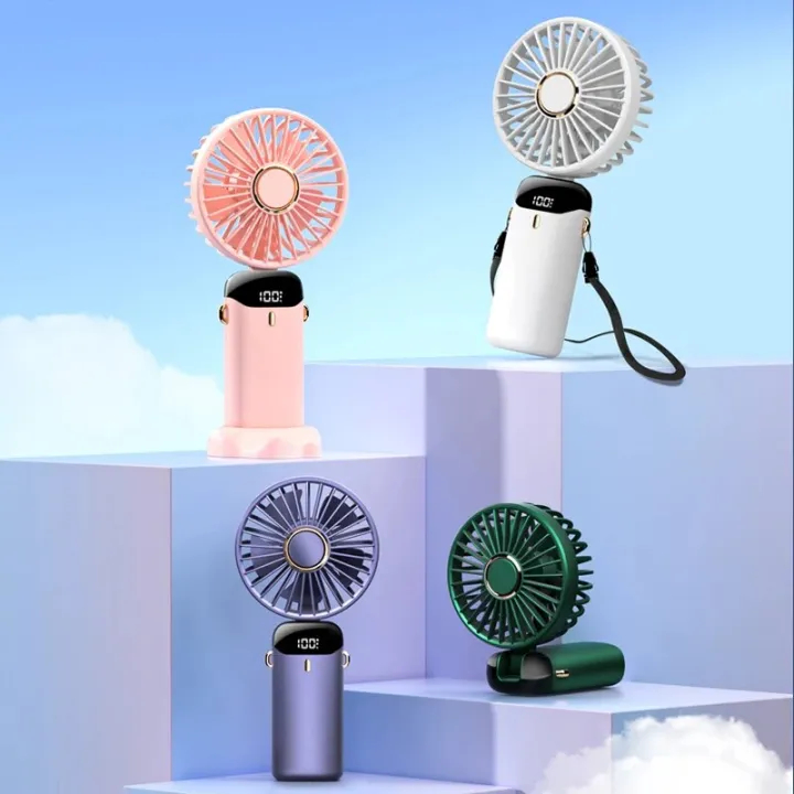 Mini Fan | Portable USB Rechargeable Fan | LED Display Desk Fan ...
