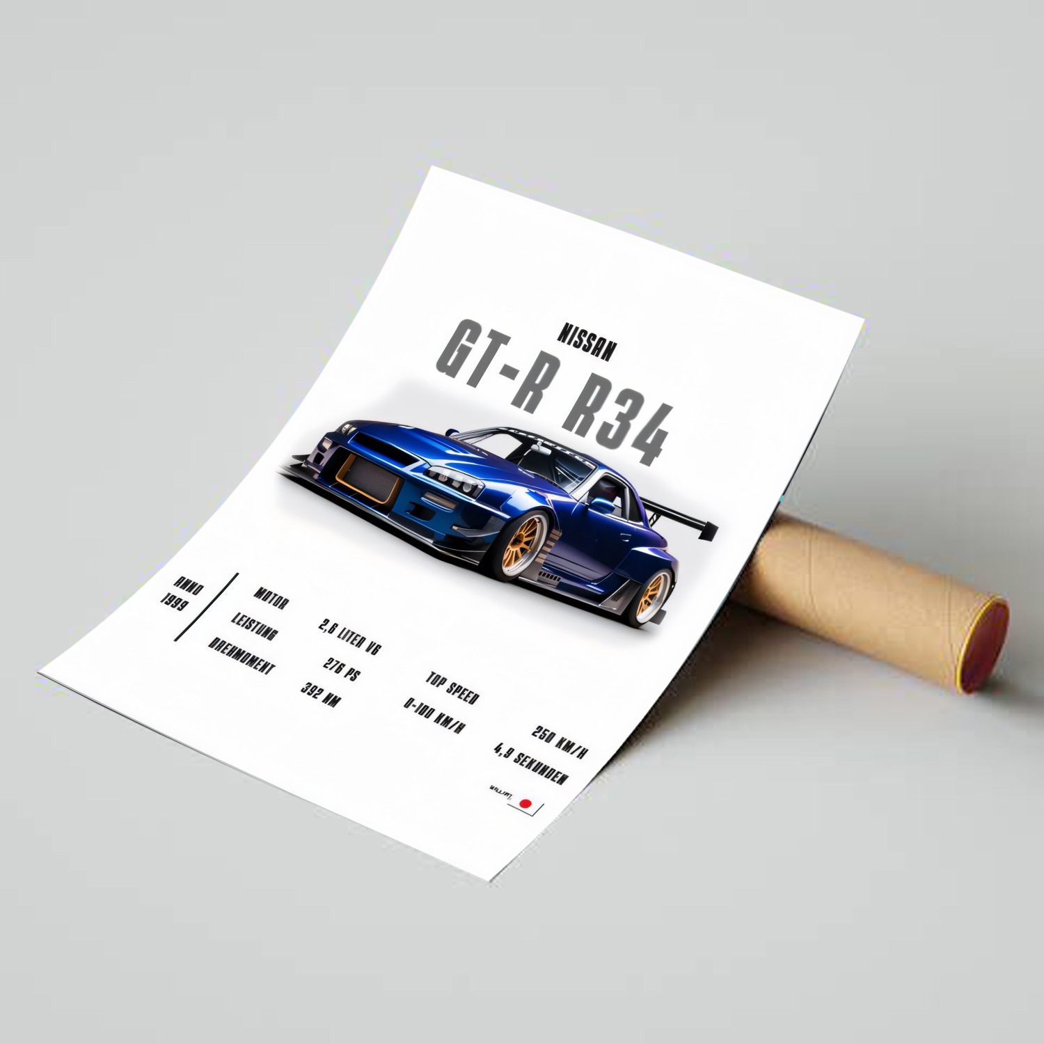 R34 Skyline Speedster Frame Racing Hero Display For Boys Wall Art Piece ...