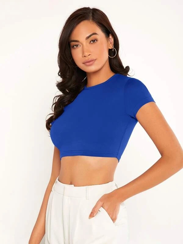 SOLID MOCK NECK CROP TOP Discover the Allure of Solid Mock Neck Crop Tops" | Daraz.pk