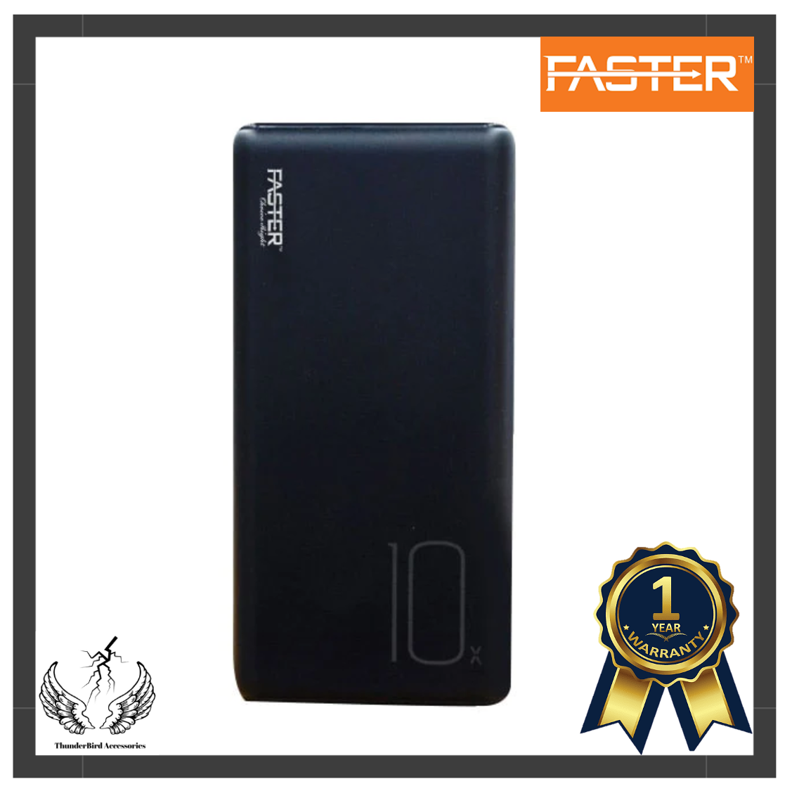 FASTER J11 Classic Power Bank: Reliable 10000mAh Dual Output Charging Solution Powerbank | Daraz.pk