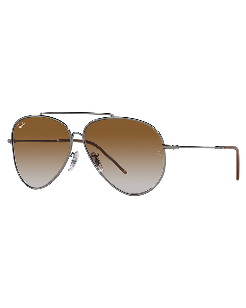 Ray-Ban Reverse Aviator Metal Polished Gunmetal Frame Brown Gradient Lenses-RBR0101S-004/CB-59 ...