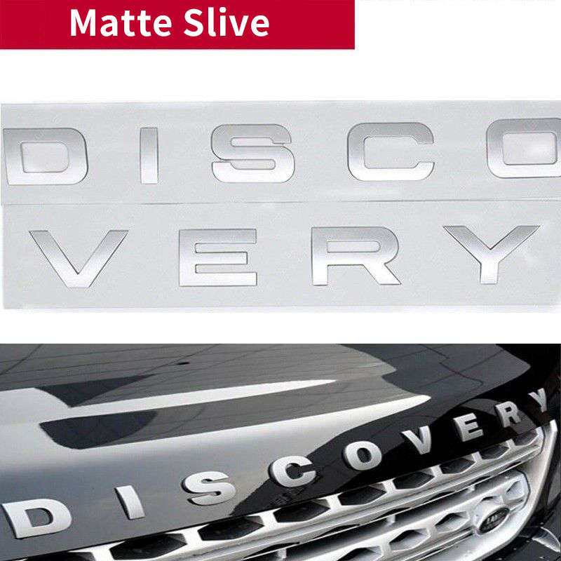 3D Matte Slive Letter DISCOVERY Car Rear Front Badge Emblem Decal ...