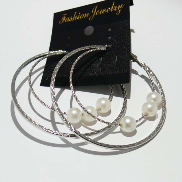 Multi Layers Hoops with Pearls | Daraz.pk