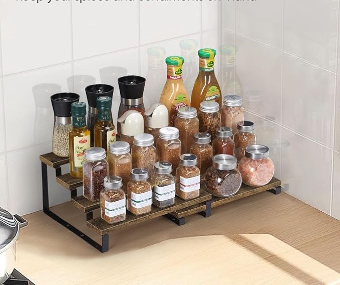 3 layer Rack Shelf Organizer \ Wooden Shelf rack for kitchen | Daraz.pk