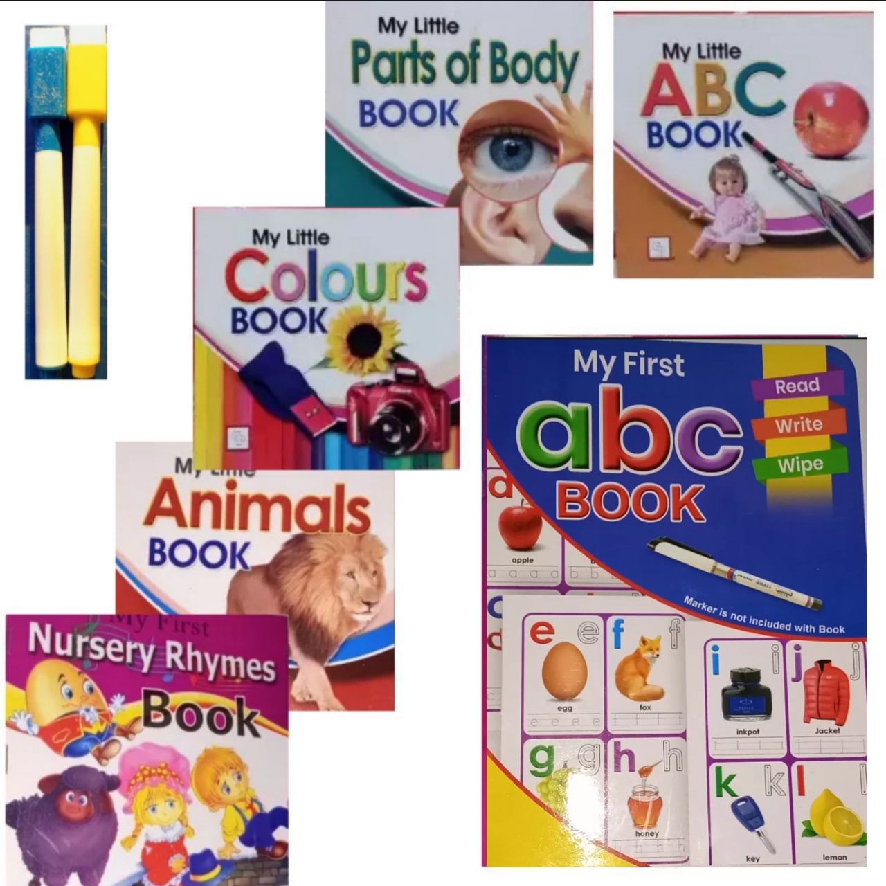 Reading + writing Preshool Learning books Set-5 books ,1 write & wipe ...