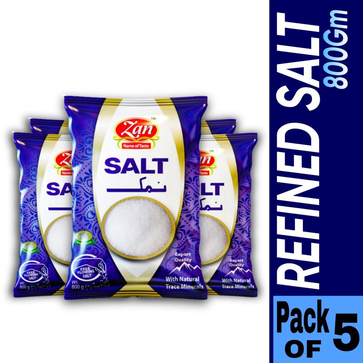 Zan Iodized Refined Salt pouch x5 | Daraz.pk